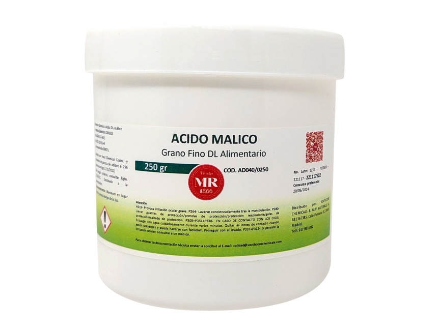 ÁCIDO MALICO GRANO FINO DL ALIM. 250 gr – Tiendas MR 1866