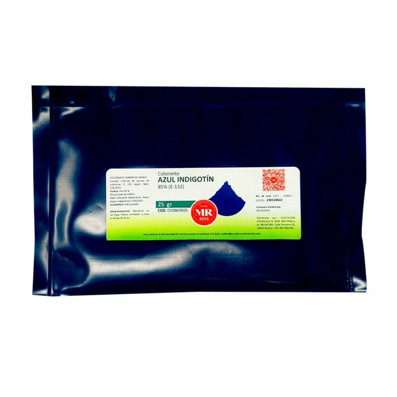 COLORANTE AZUL INDIGOTIN 85% (E-132) 25 gr – Tiendas MR 1866