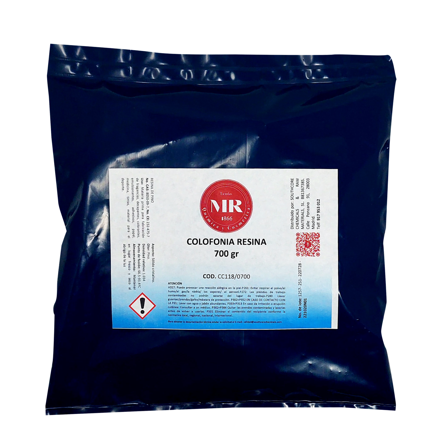 COLOFONIA RESINA 700 gr – Tiendas MR 1866