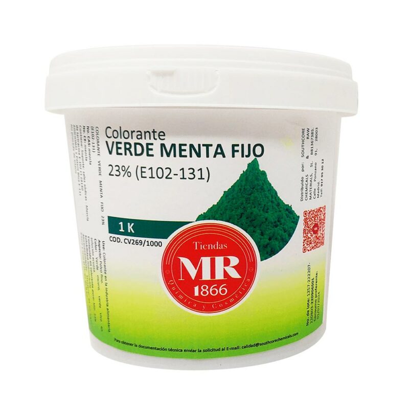 COLORANTE VERDE MENTA FIJO 23% (E102-131) 1 K – Tiendas MR 1866