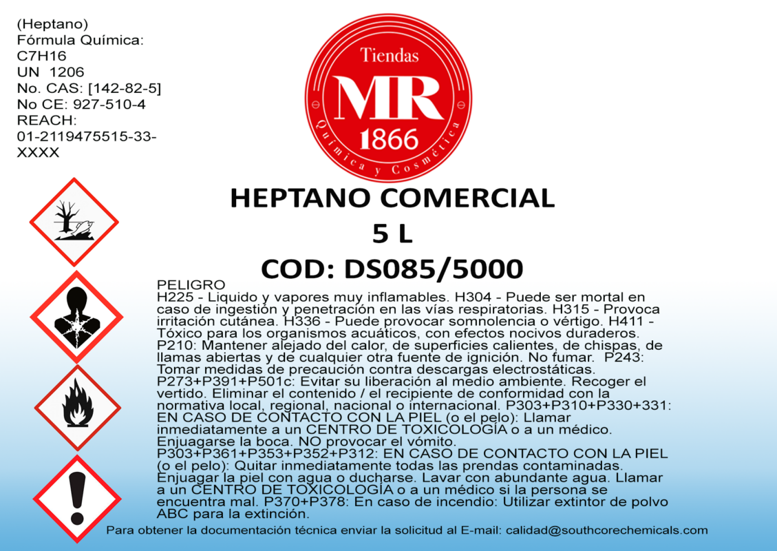 HEPTANO COMERCIAL 5 L – Tiendas MR 1866