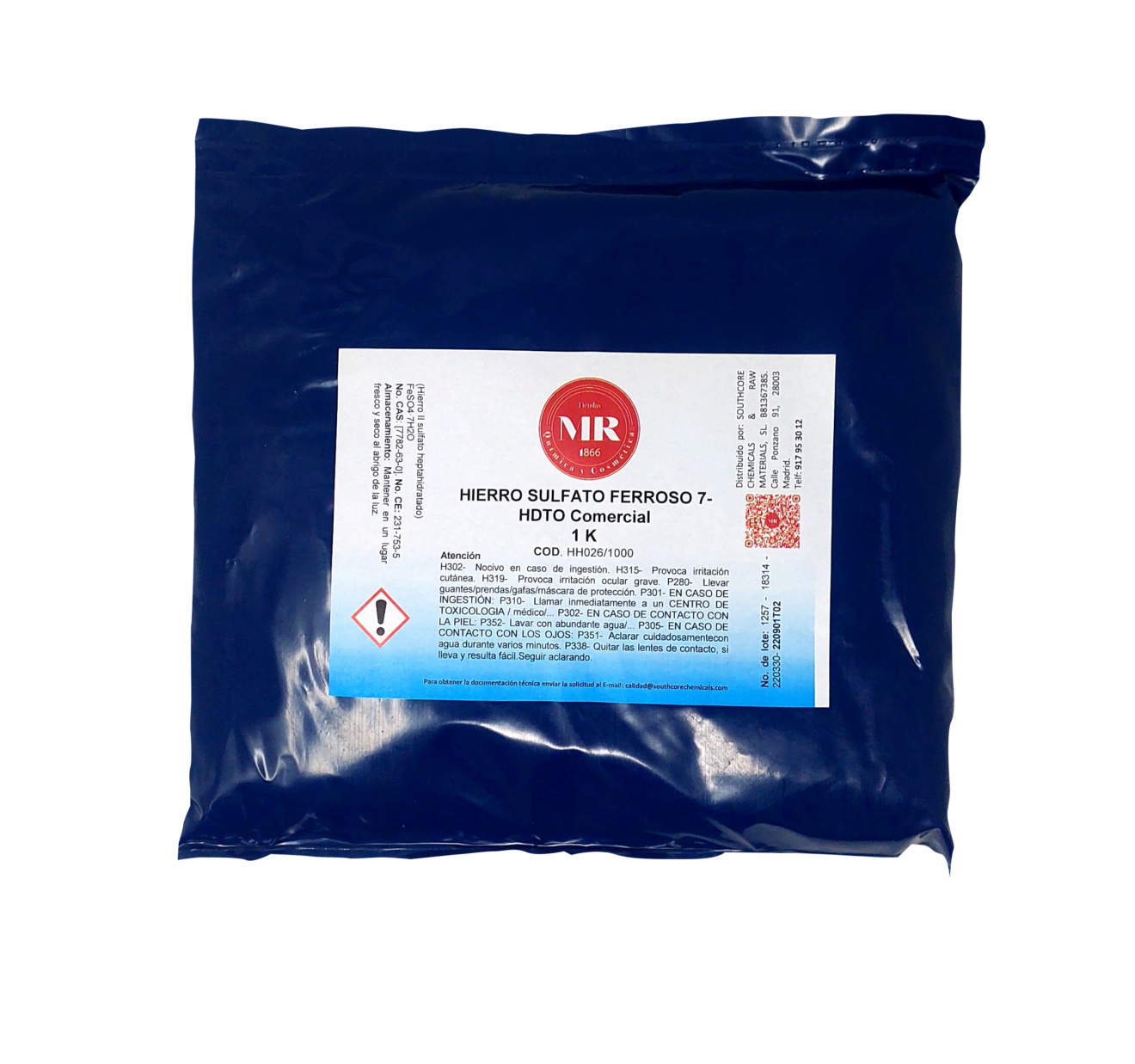 HIERRO SULFATO FERROSO 7-HDTO COMERCIAL 1 K – Tiendas MR 1866