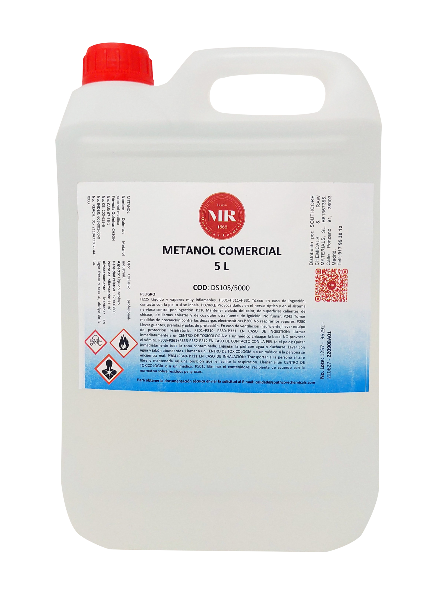 METANOL COMERCIAL 1 L – Tiendas MR 1866