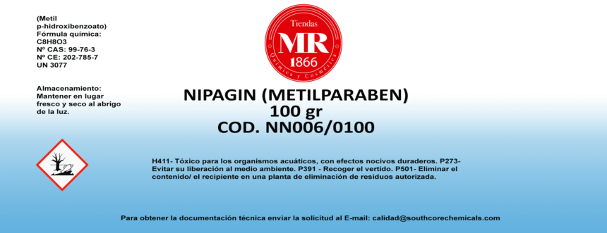NIPAGÍN (METILPARABÉN) 100 gr – Tiendas MR 1866