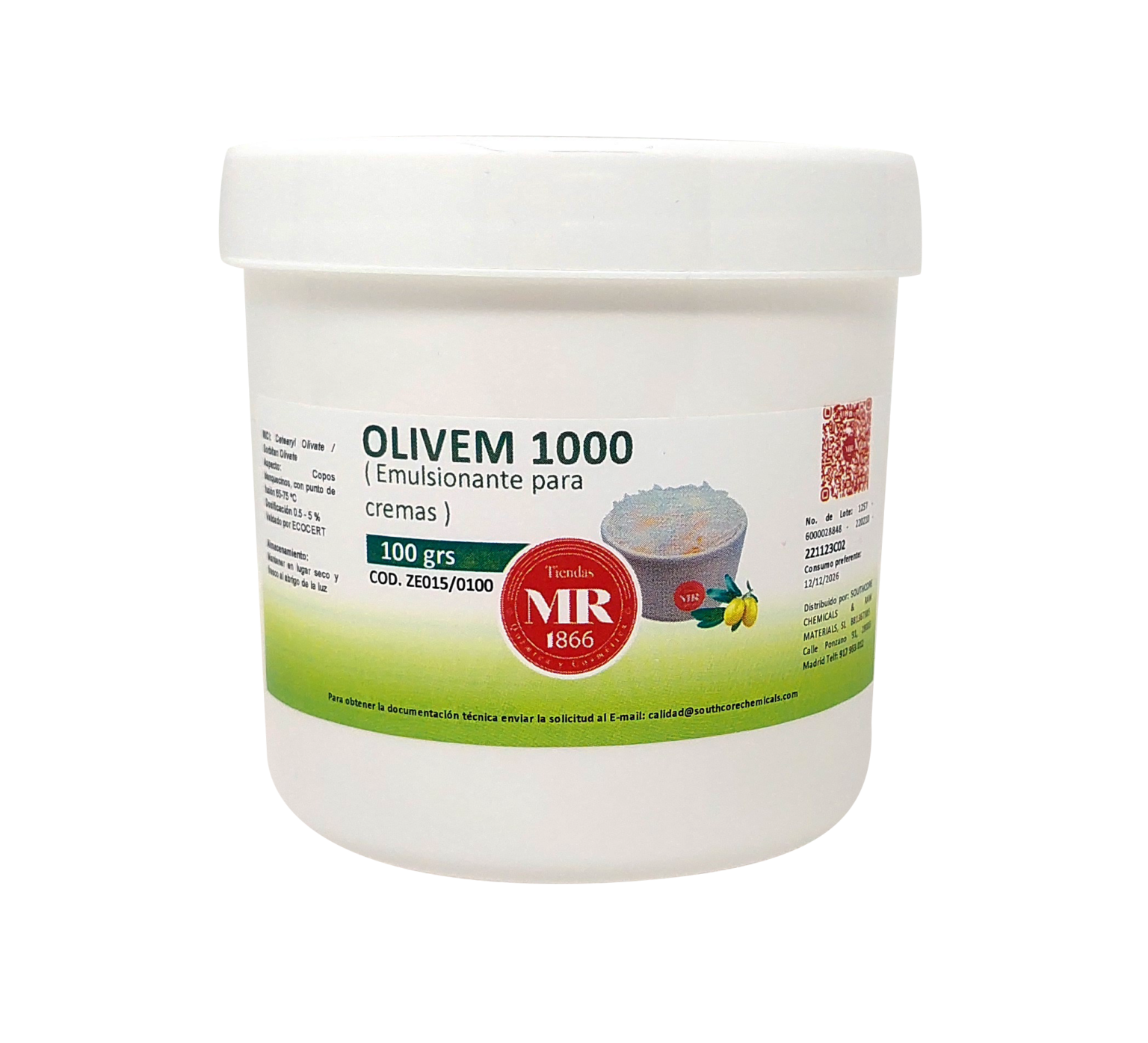OLIVEM 1000 (EMULSIONANTE PARA CREMAS) 100 grs – Tiendas MR 1866