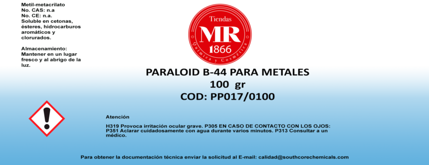 PARALOID B-44 PARA METALES 100 gr – Tiendas MR 1866