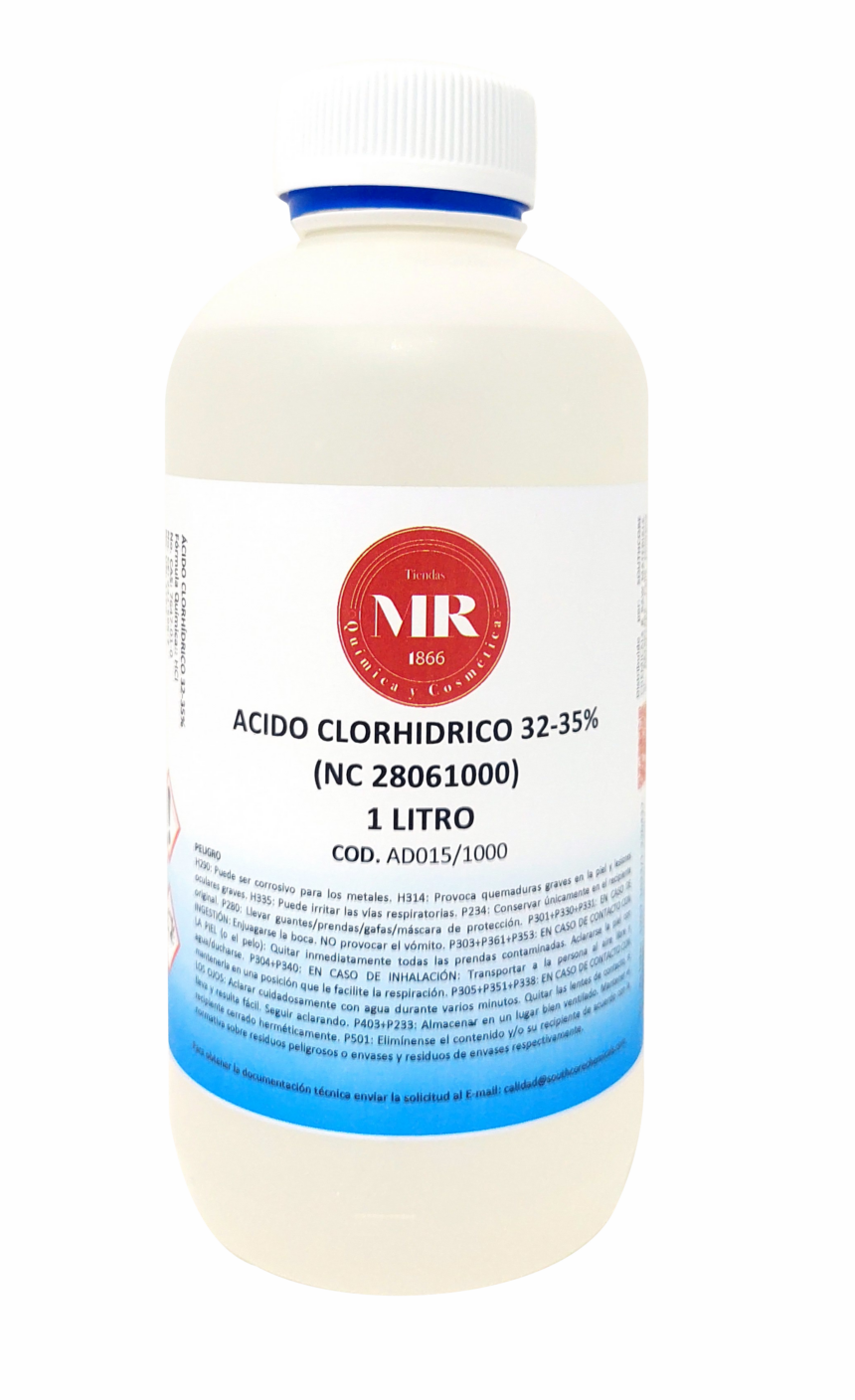 ACIDO CLORHIDRICO 32-35% (NC 28061000) 1 L – Tiendas MR 1866