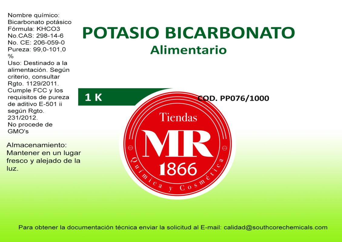 POTASIO BICARBONATO ALIMENTARIO 1 K – Tiendas MR 1866
