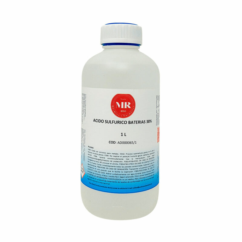 ACIDO SULFURICO BATERIAS 38% 1 L (NC 28070010) – Tiendas MR 1866